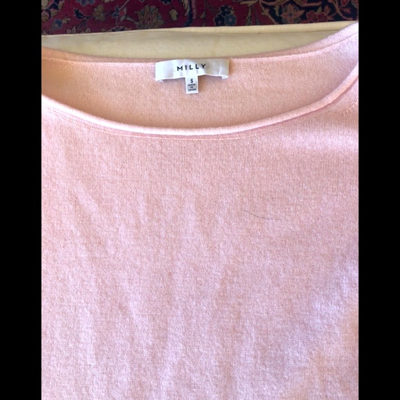 Milly | Sweaters | Milly Cashmerepastel Pink Cropped Bell Sleeved ...